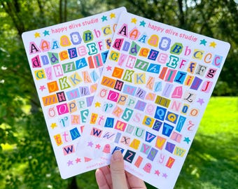 Ransom Note Letters Sticker Sheet - Etsy
