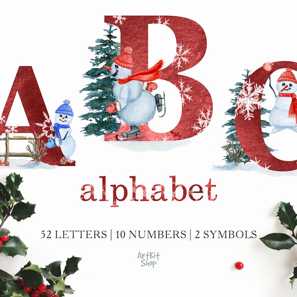 Snowman Clipart - Etsy