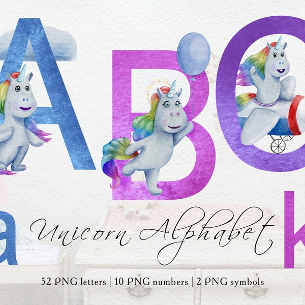 Unicorn Alphabet - Etsy
