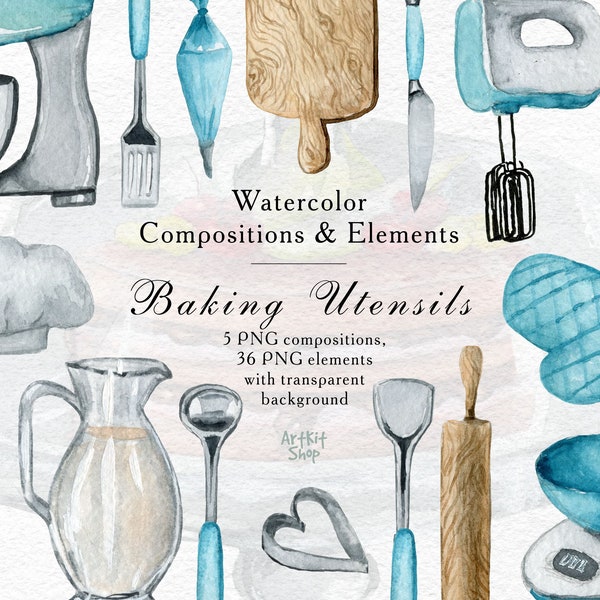 Watercolor Kitchen - Etsy