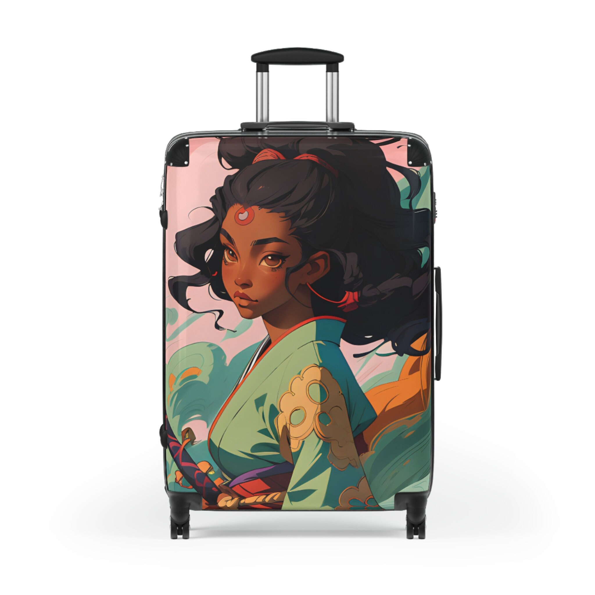 Anime Black Girl Hard Shell Swivel Suitcase With Built-in Lock - Etsy