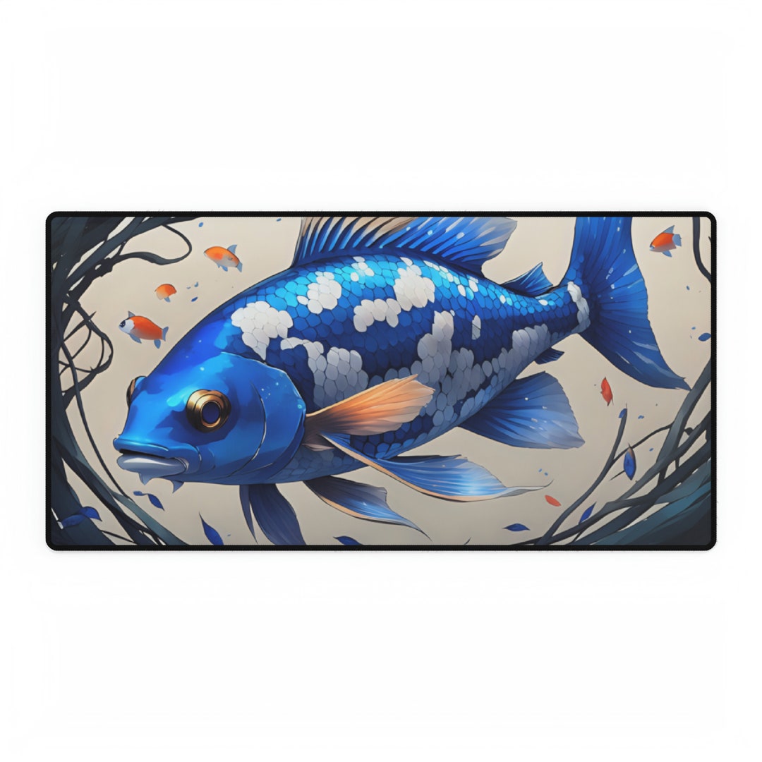 Koi Fish Desk Mat Animal Lover Fish Gaming Mouse Pad - Etsy