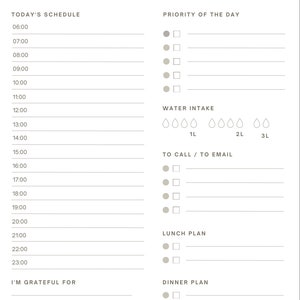 Daily Personal Planner Minimalist (digital) - Etsy