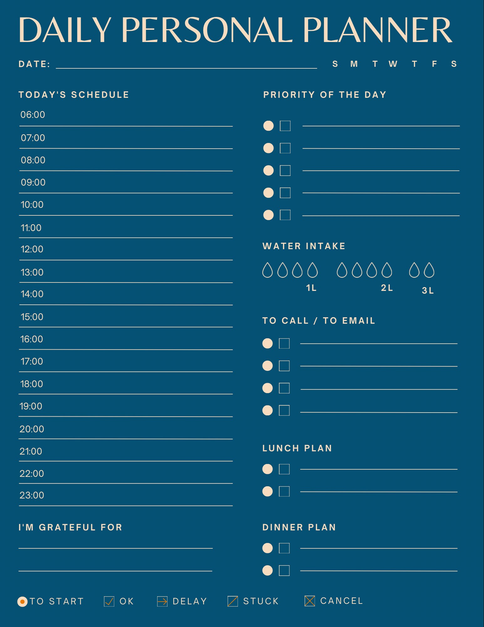 Daily Personal Planner Minimalist (digital) - Etsy