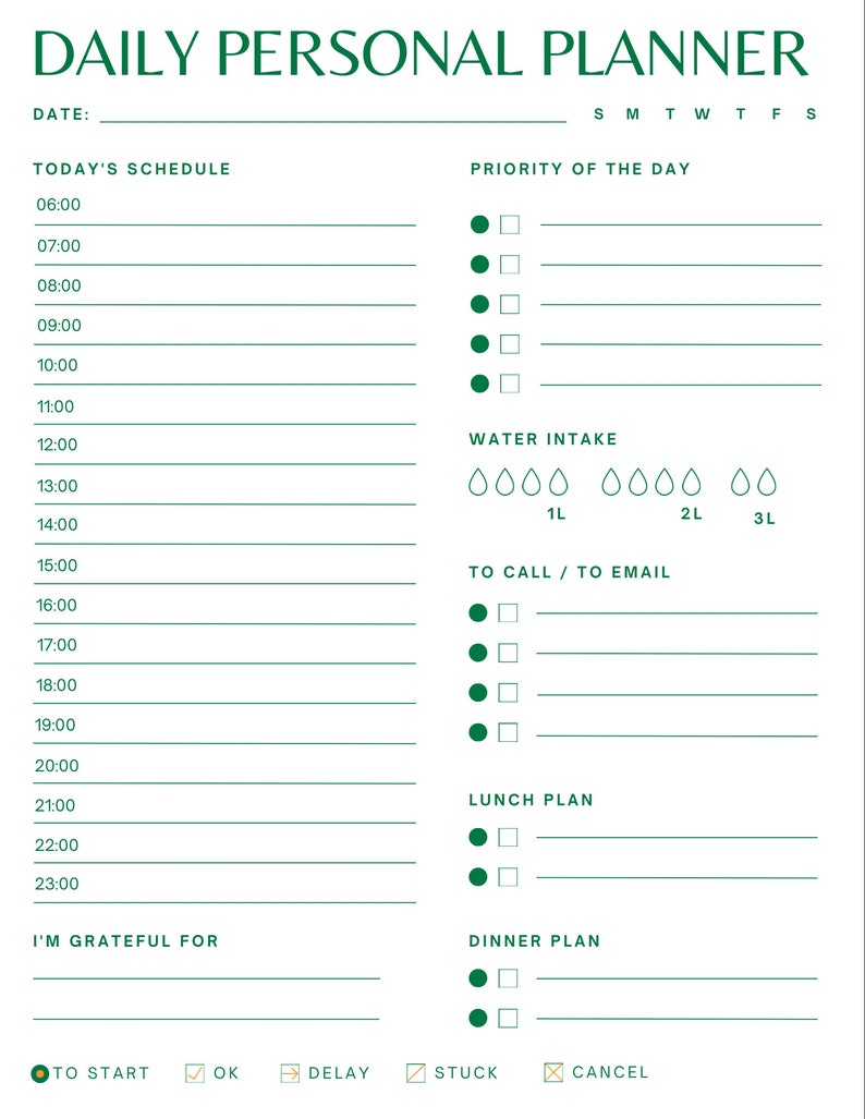 Daily Personal Planner Minimalist (digital) - Etsy