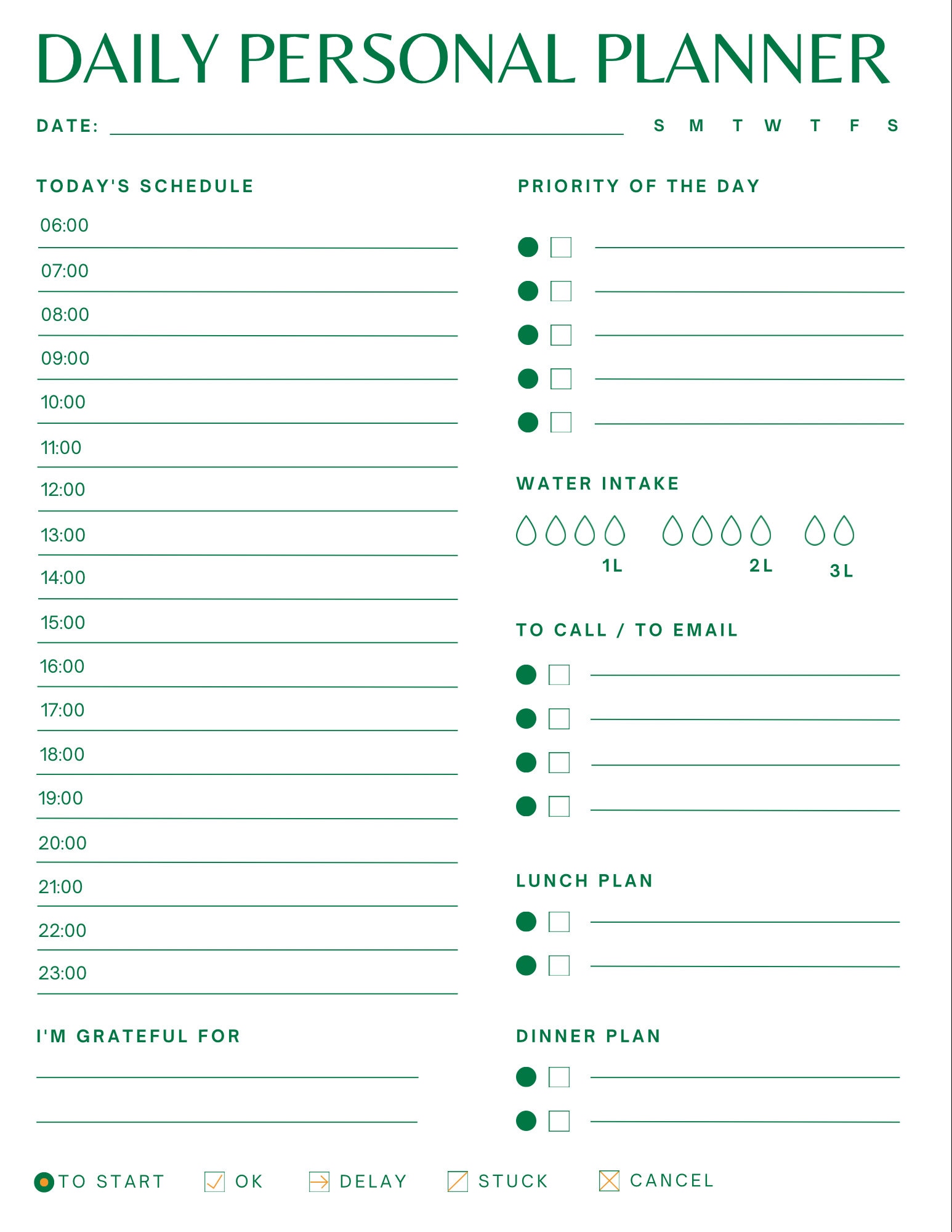 Daily Personal Planner Minimalist (digital) - Etsy
