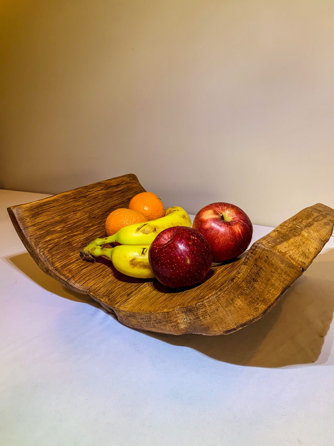 Rustic Oak Fruit Bowl - Etsy