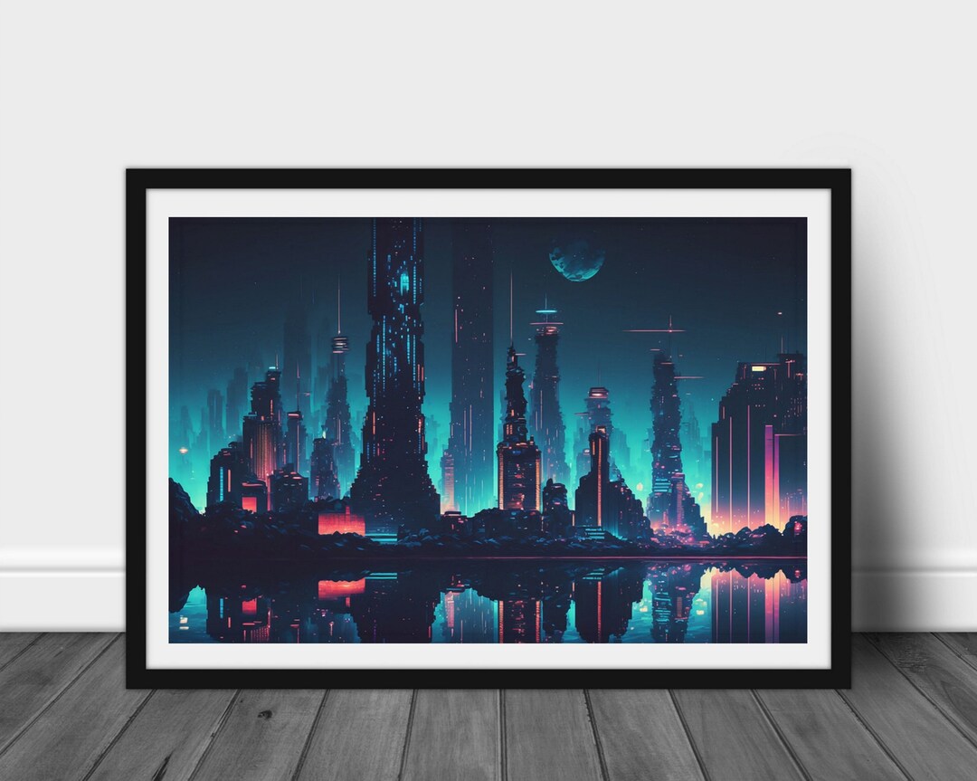 Cyberpunk City Large Poster Cyberpunk City Poster Cyberpunk Digital Art ...