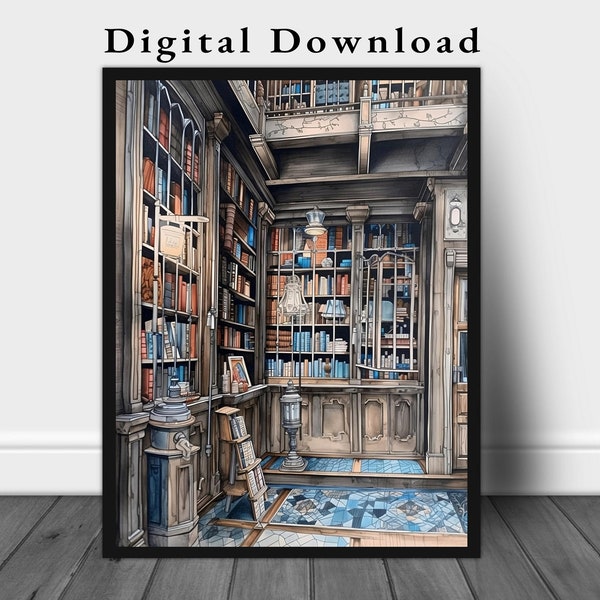 Library Wall Art - Etsy