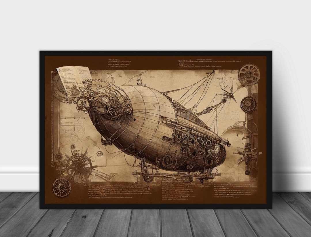Steampunk Airship Art Steampunk Air Poster Steampunk Decor Steampunk ...