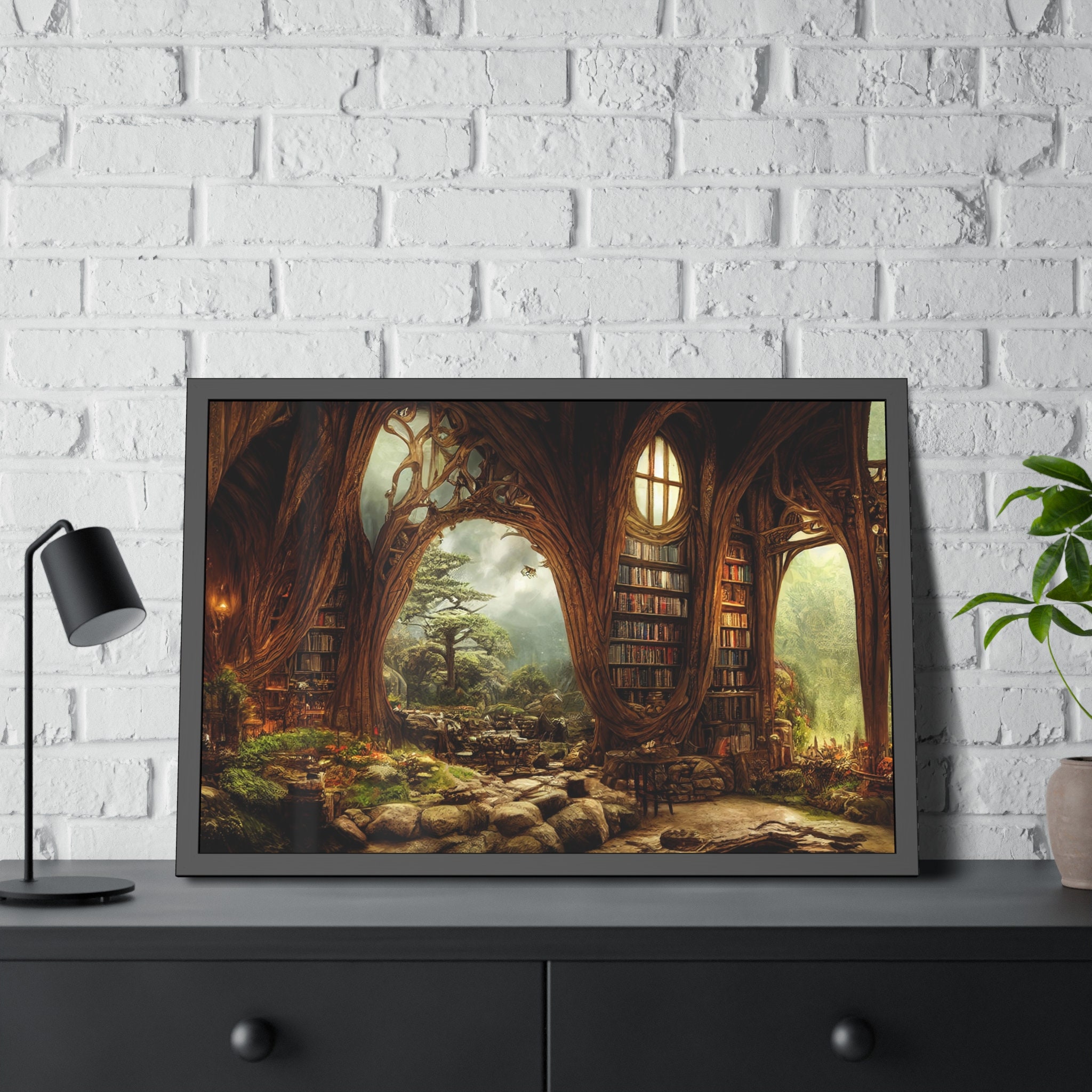 Fantasy Cozy Home Library Painting Classic Fantasy Library - Etsy