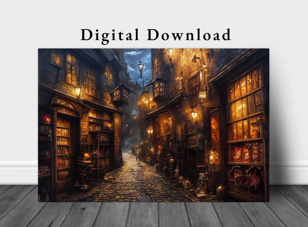 Fantasy Alley Printable Painting | Fantasy Alley Art Instant Download ...