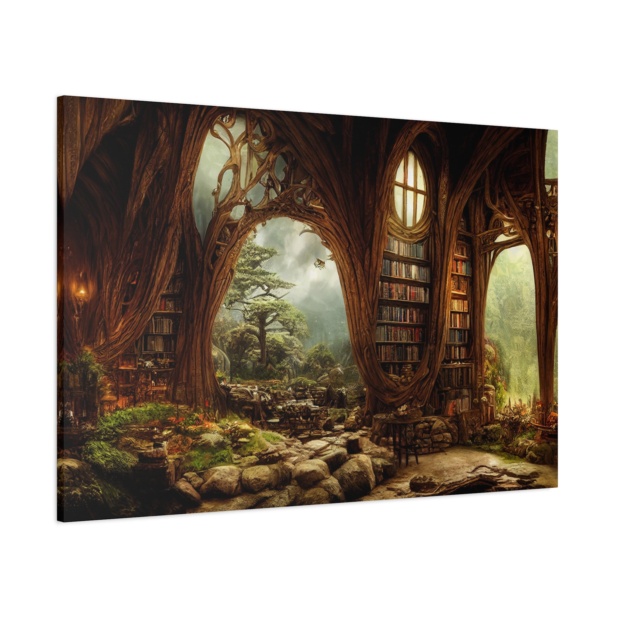 Fantasy Cozy Home Library Painting Classic Fantasy Library - Etsy