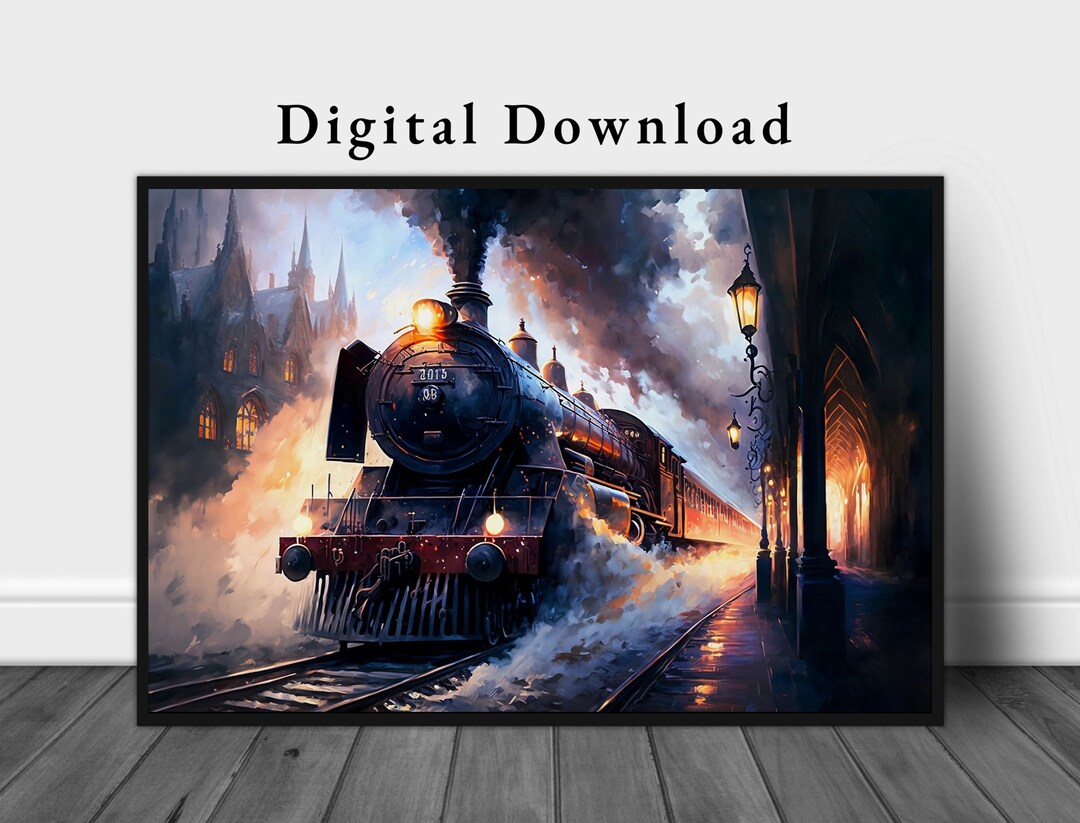 Wizarding Train Printable Painting | Wizardry Train Art Instant ...