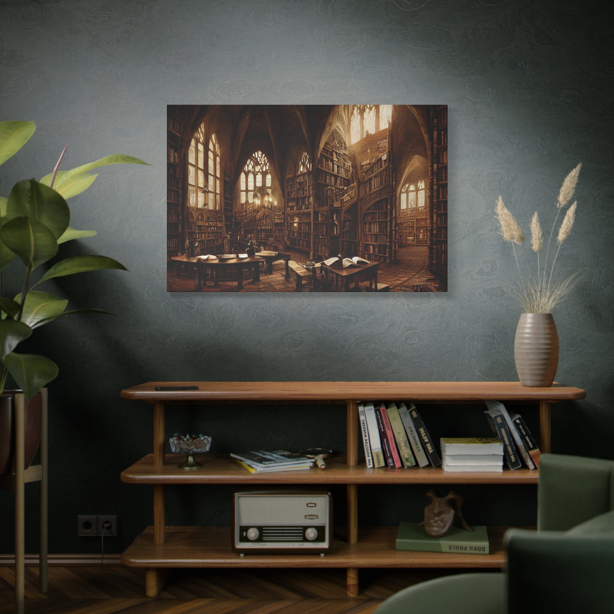 School Library Painting Large Art Print Fantasy Library Art - Etsy