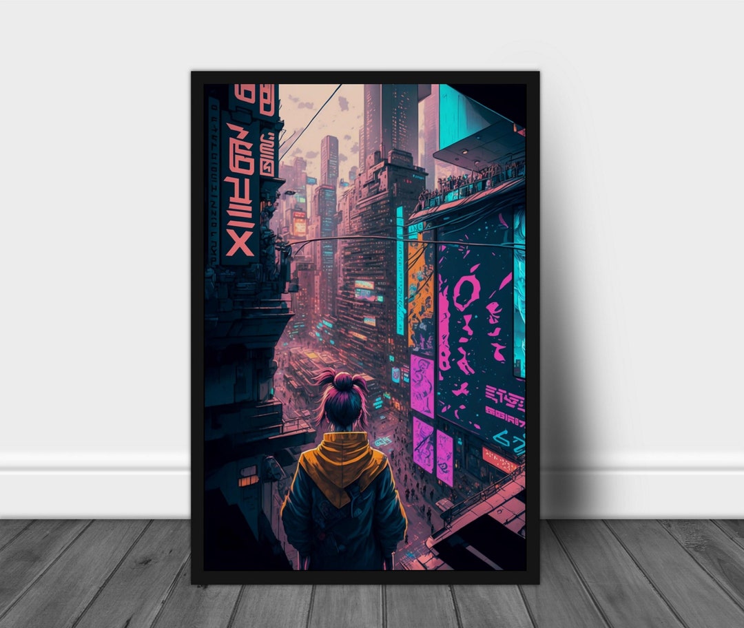 Cyberpunk City Art Print Large Poster Cyberpunk City Artwork Cyberpunk ...