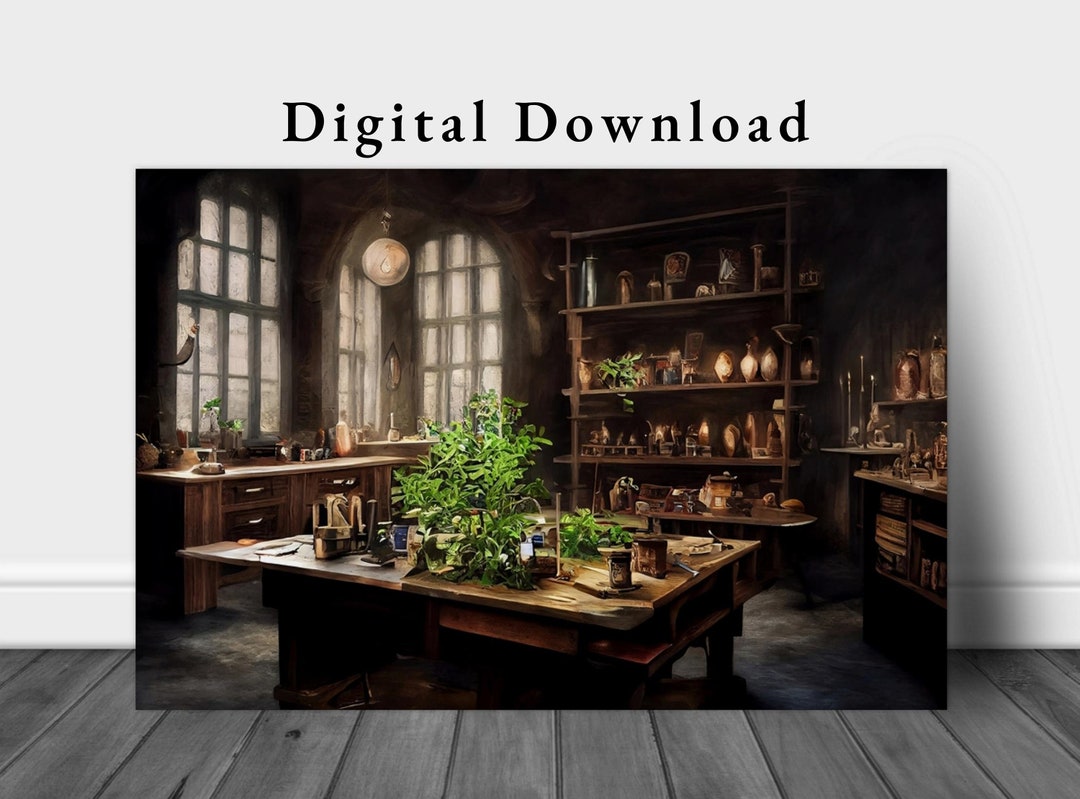 Fantasy Workshop Printable Art Wizardry Academy Workshop Art Instant ...
