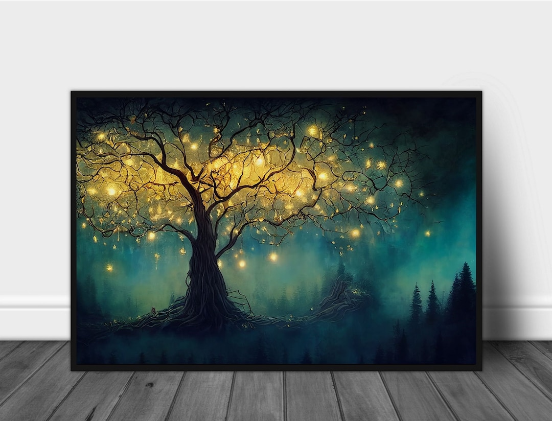 Wishing Tree Painting Fantasy Tree Print Fairytale Tree Print Fantasy ...