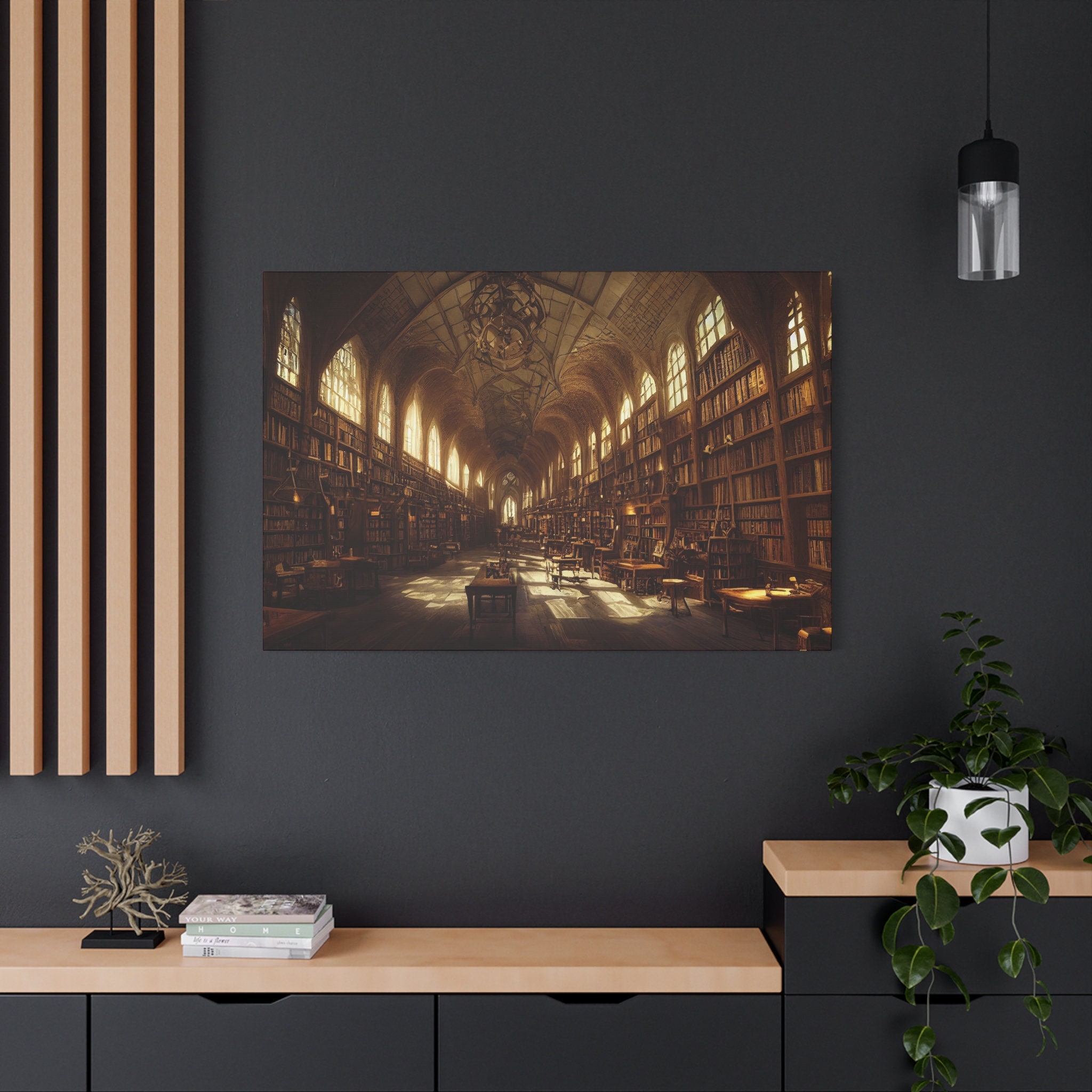 Wizarding School Printable Art | Wizardry School Library Art Instant ...