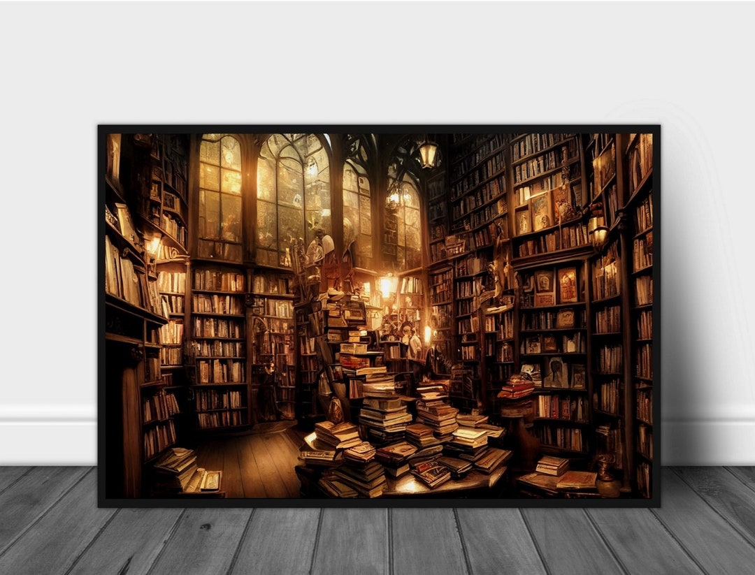 Fantasy Bookstore Painting Fantasy Bookstore Art Fantasy Bookstore ...