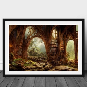 Fantasy Cozy Home Library Painting Classic Fantasy Library Lord of the ...