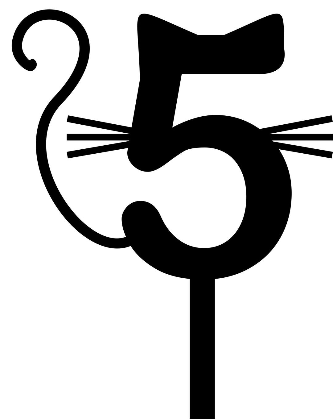 Cat Birthday Topper Digital File Number 5 - Etsy