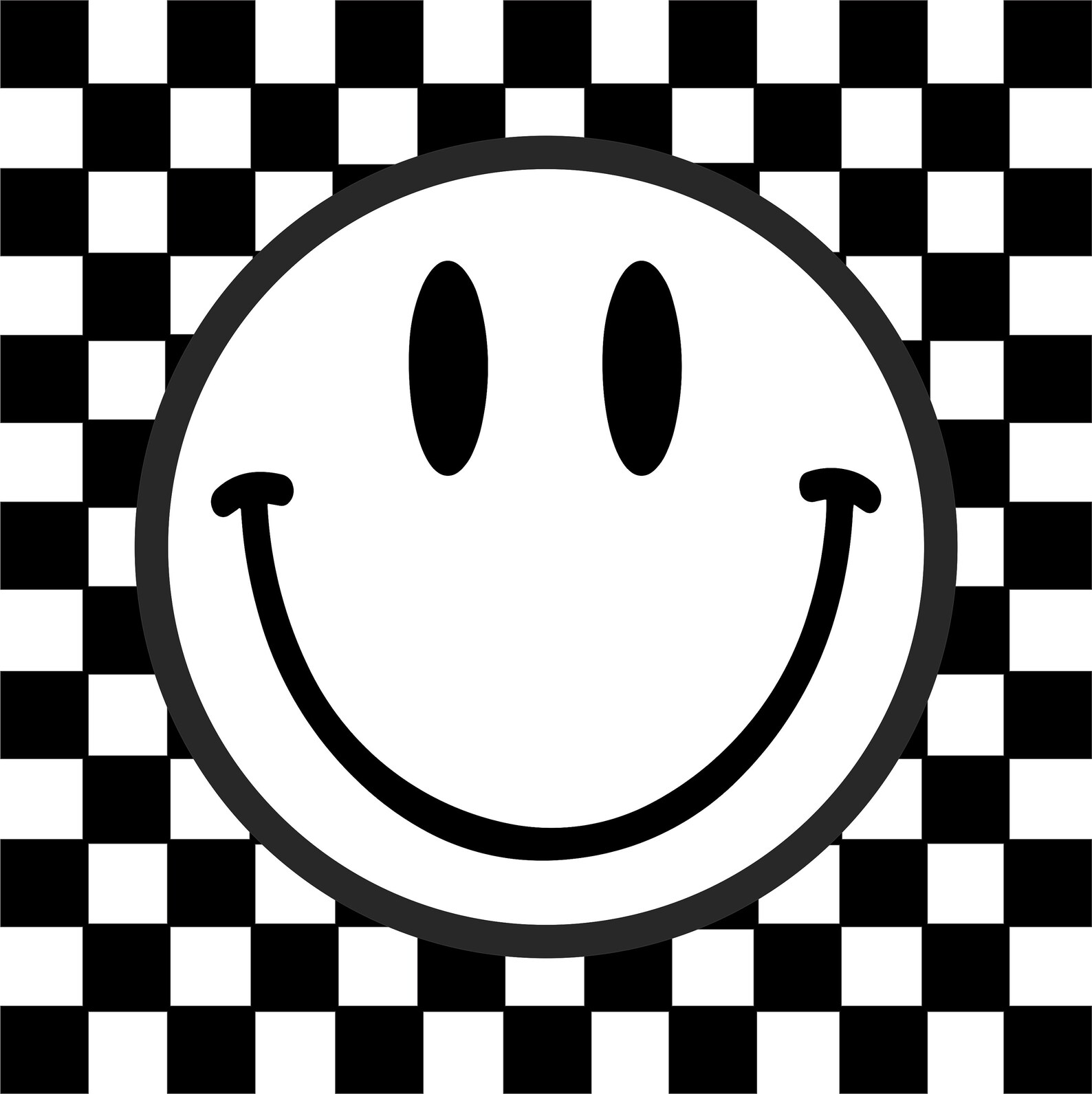 Checkered Smiley Face Laser Cut File Glowforge SVG - Etsy