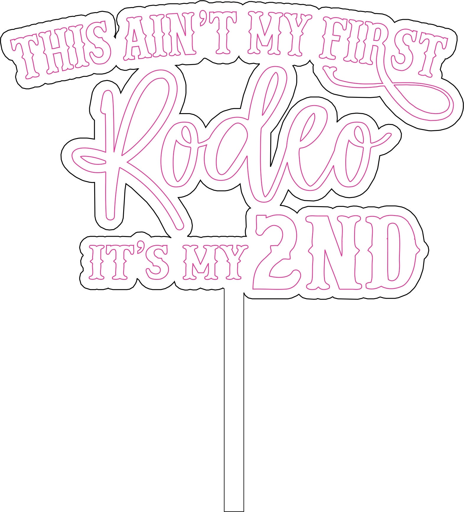 Happy Birthday Cake This Aint My First Rodeo Its My Second Birthday Cake Topper Digital File Etsy
