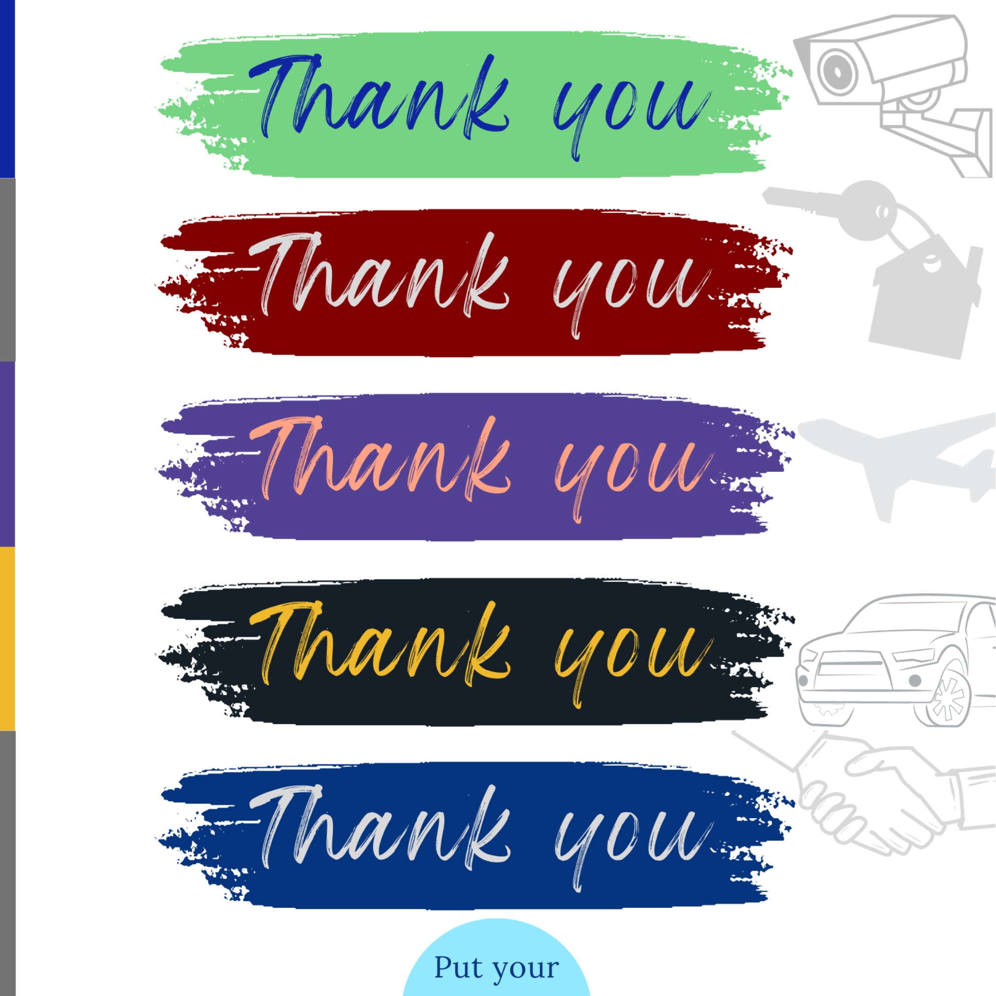 Printable Thank You Card Home Security Small Business Template Editable ...