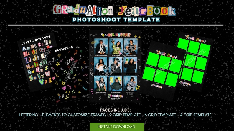 Yearbook Graduation Photoshoot Customizable Template – Customizable 9 ...