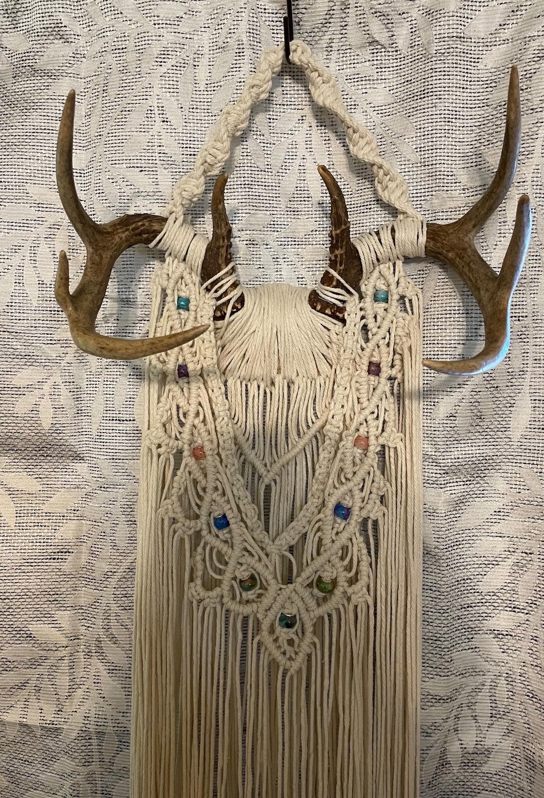 Macrame Deer Antler Wall Art Extra Large - Etsy