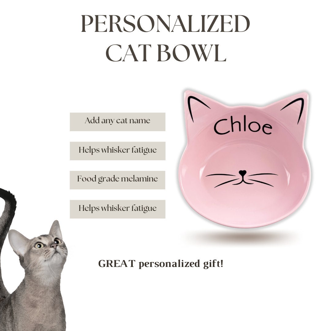 Custom Cat Bowl - Personalized With Your Cat Name. Cat Dad Gift, Cat ...