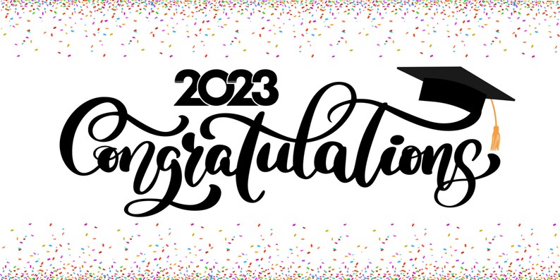 Printable 2023 Graduation Banner, White Printable Banner, White ...
