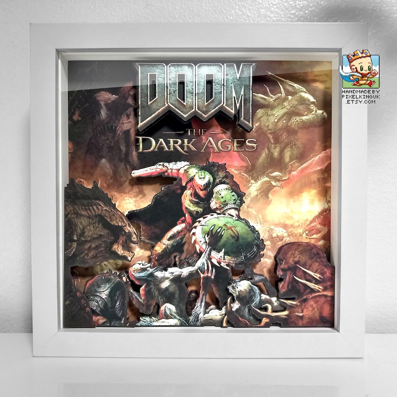 Doom: the Dark Ages Cover Art Shadow Box - Handmade - 3D Layered ...