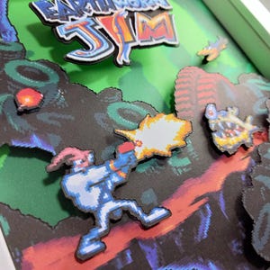 Earthworm Jim Pixel Art Shadow Box - 3D - Encadré - Etsy France