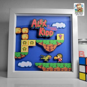 Alex Kidd in Miracle World Layered Pixel Art Shadow Box - 3D - Framed ...