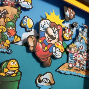 Super Mario Bros Famicom Pixel Art Shadow Box - 3D Layered - Handmade ...