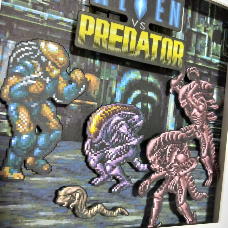 Alien Vs Predator SNES Retro Shadow Pixel Box Art - Etsy