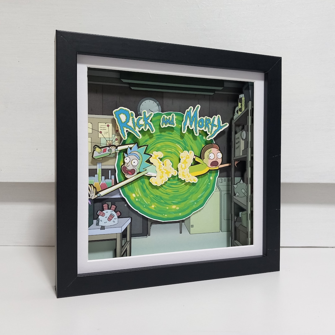 Rick and Morty Layered Shadow Box 3D Framed - Etsy UK