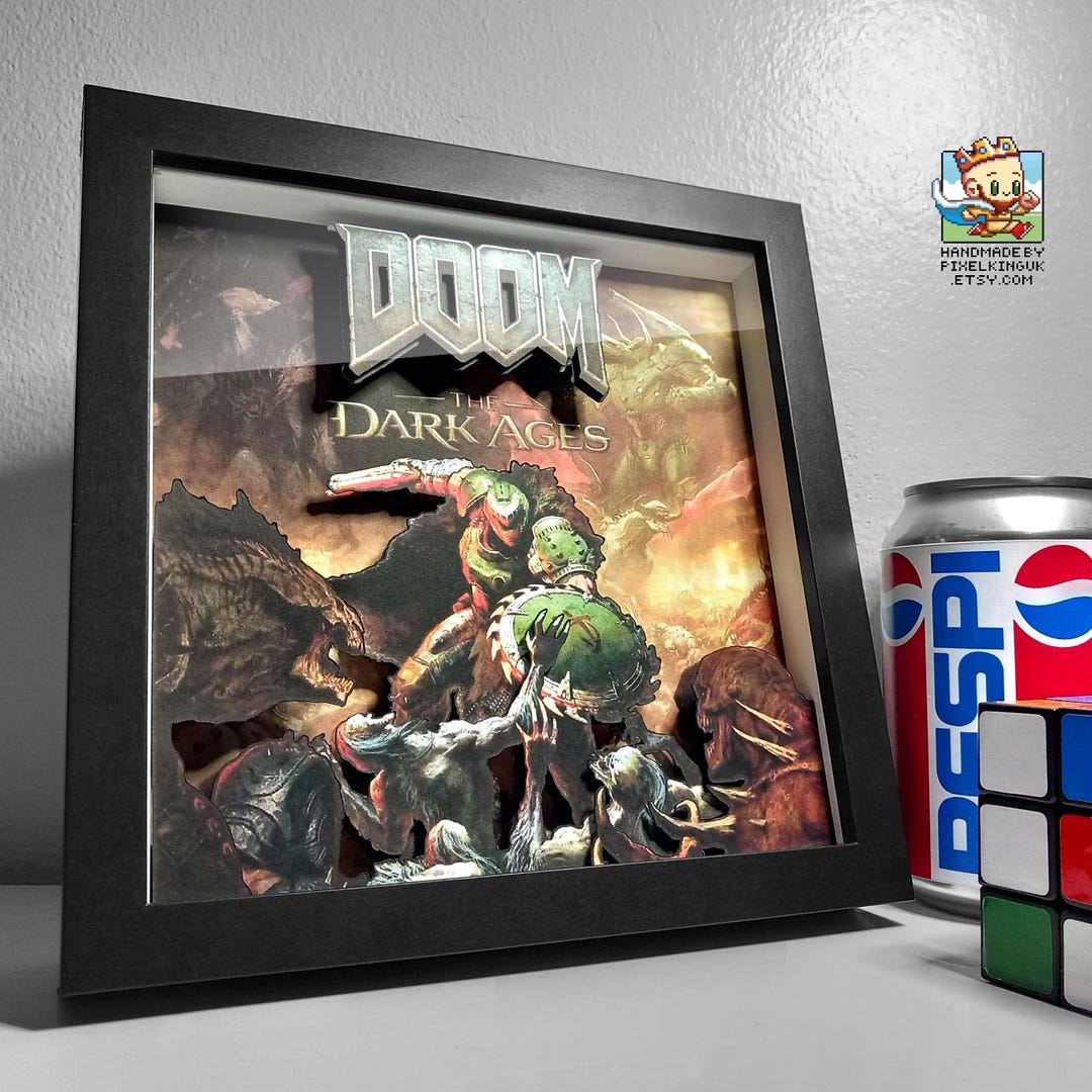 Doom: the Dark Ages Cover Art Shadow Box - Handmade - 3D Layered ...