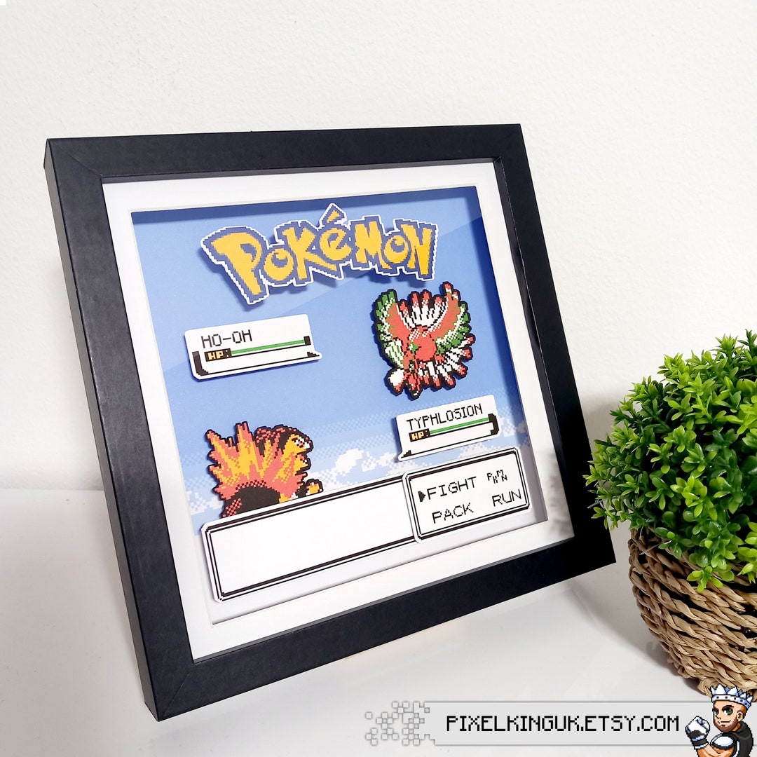 Pokemon Gold/silver Game Boy Color Pixel Shadow Box - Customisable ...
