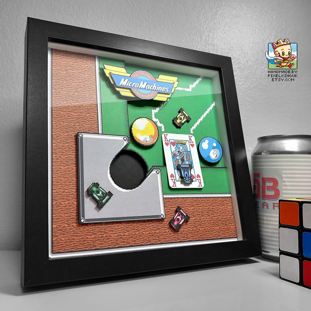 Micro Machines Pixel Art Shadow Box – Handmade – 3D Layered – Framed - Etsy