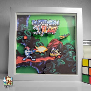 Earthworm Jim Pixel Art Shadow Box - 3D - Encadré - Etsy France