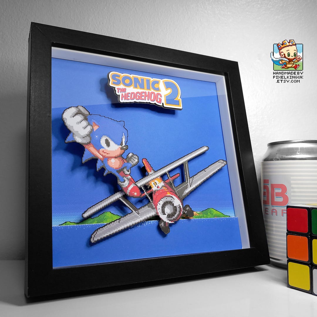 Sonic the Hedgehog 2 - Pick Your Hero! Pixel Art Shadow Box - Handmade ...