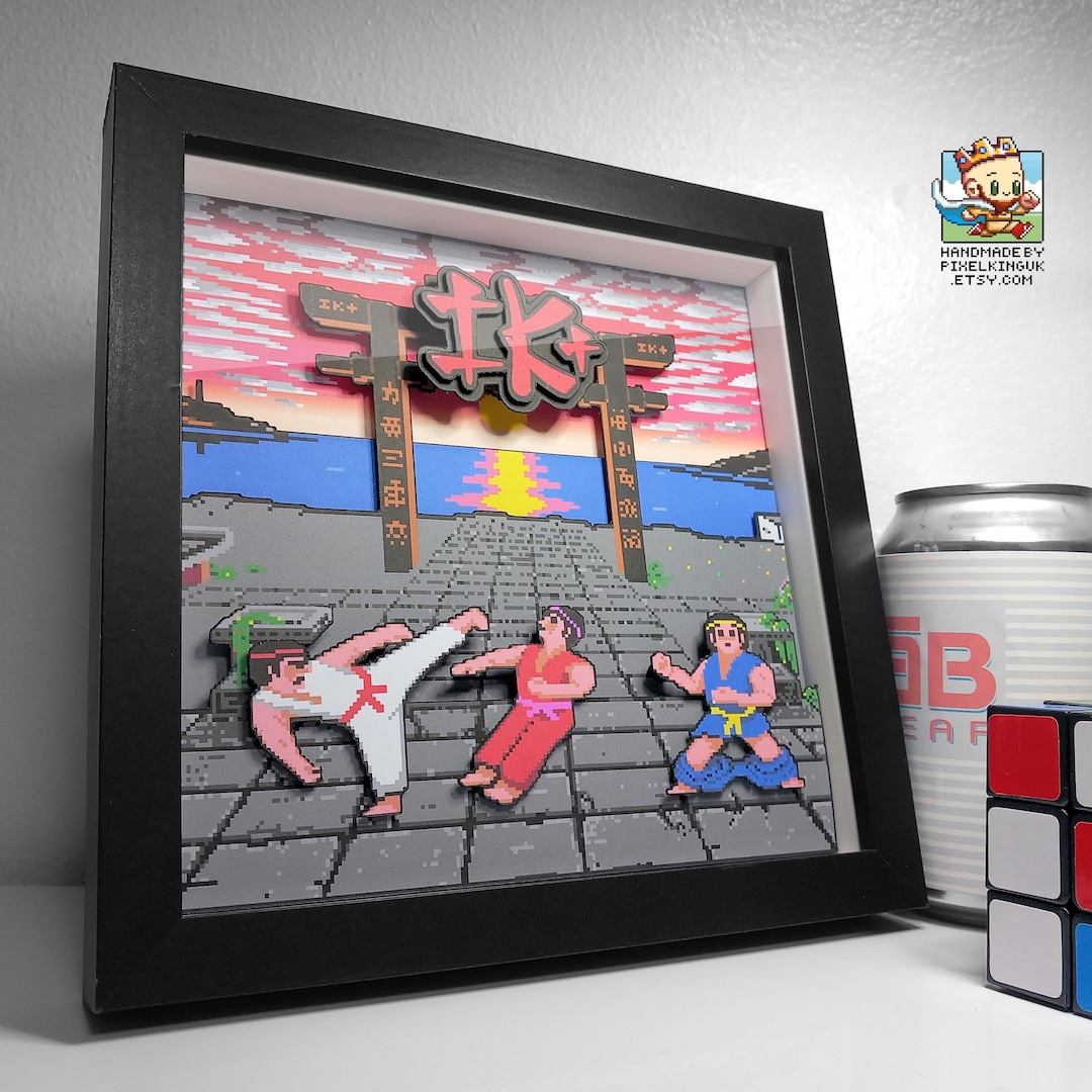 International Karate + Pixel Art Shadow Box - 3D Layered - Handmade - Etsy