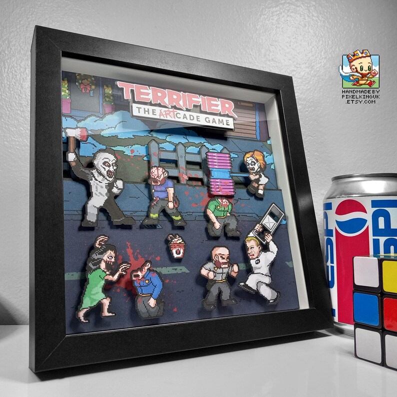TERRIFIER: the Artcade Game Pixel Art Shadow Box - Handmade - 3D ...