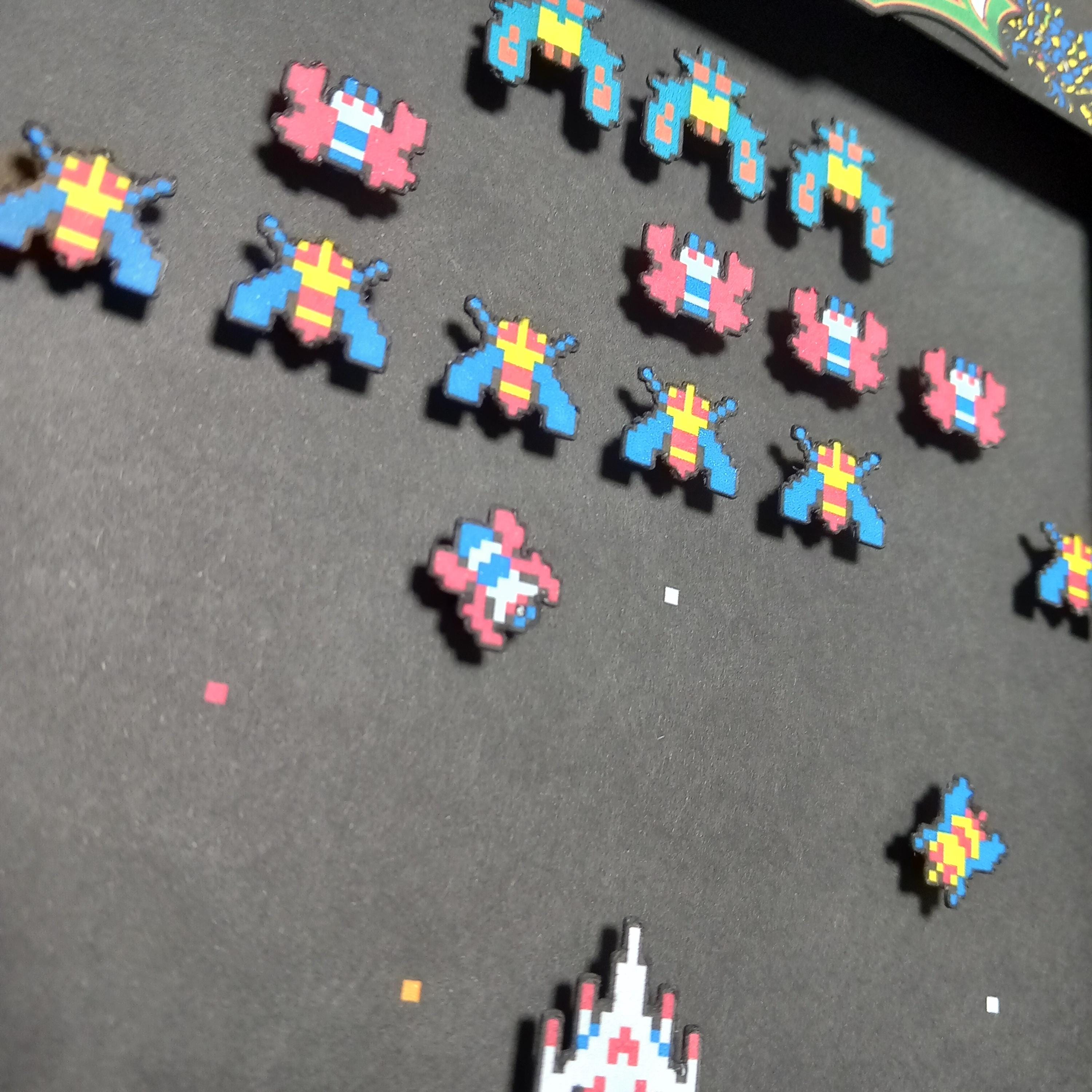 Galaga Pixel Art Shadow Box - 3D Layered - Handmade - Framed - Etsy