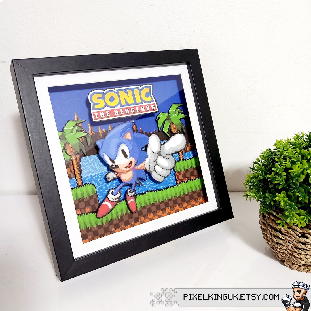 Sonic the Hedgehog Retro Shadow Pixel Box Art sega Mega Drive/genesis ...