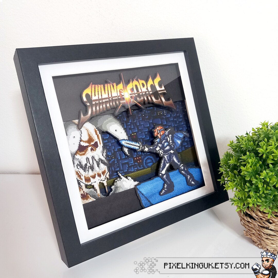 Shining Force Pixel Art Shadow Box - Pixel Art Shadow Box - Handmade ...