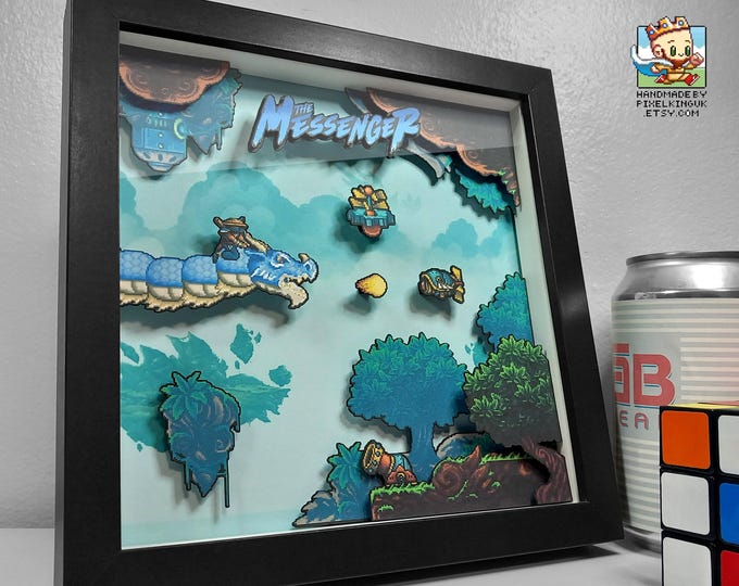 The Messenger Pixel Art Shadow Box - Handmade - 3D Layered - Framed - Etsy